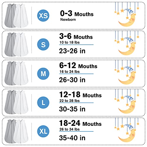 BSTOPPT Micro-Fleece Baby Sleep Sack 12-18 Months All Season Baby Sleeping Bag 2-Way Zipper Toddler Wearable Blankets 2Pack Warm Soft Plush