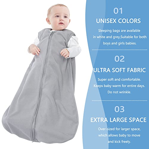 BSTOPPT Micro-Fleece Baby Sleep Sack 12-18 Months All Season Baby Sleeping Bag 2-Way Zipper Toddler Wearable Blankets 2Pack Warm Soft Plush