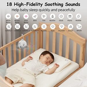 Funlicht White Noise Machine, Portable Sound Machine for Sleeping, Feature 18 Soothing Sounds, Night Light, Noise Maker for Baby Adult