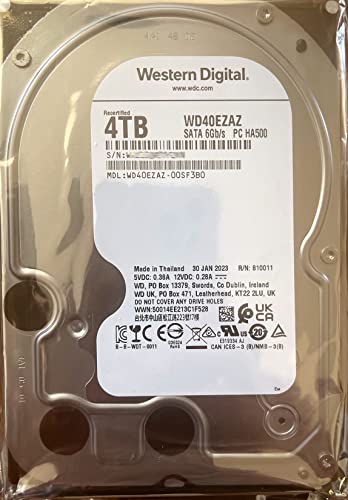 Western Digital 4TB WD Blue PC Internal Hard Drive HDD - 5400 RPM, SATA 6 Gb/s, 256 MB Cache, 3.5" - WD40EZAZ (Renewed) (WD Factory Recertified)