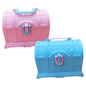 cabilock 2pcs box treasure chest storage box kids jewelry organizer portable jewelry organizer kids storage organizer for toys little girl keepsake boxes antique decorative storage trunks