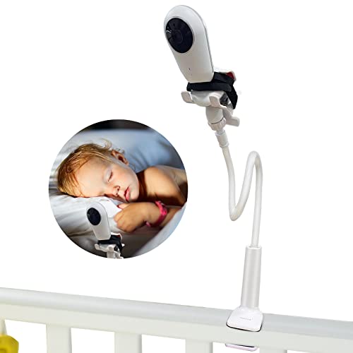 TakTark Universal Baby Camera Mount, Flexible Baby Camera Holder, Baby Monitor Shelf, Baby Camera Stand for Crib Nursery,1080P Indoor Alert Compatible with Most Baby Monitors