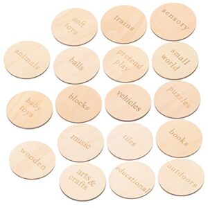 foytoki 18pcs round labels blank labels home decoration round wood circles round wood cutouts blank wood discs decorative circle tags diy circle tags round wood discs storage box toy food