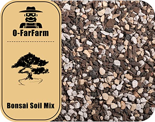 O-FarFarm Bonsai Soil Mix Ready to Use 4 Quart, Fast Draining All Purpose Potting Soil for Bonsai Tree, Ideal for Root Development, Made from Akadama, Lava Rock, Pumice and Pine Barks