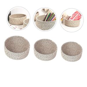 NUSITOU 3pcs Woven Storage Basket Storage Baskets Wicker Storage Bins Kids Storage Bins Woven Storage Organizer Flower Planter Basket Small Woven Baskets Woven Snacks Basket Manual