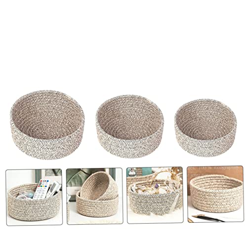 NUSITOU 3pcs Woven Storage Basket Storage Baskets Wicker Storage Bins Kids Storage Bins Woven Storage Organizer Flower Planter Basket Small Woven Baskets Woven Snacks Basket Manual