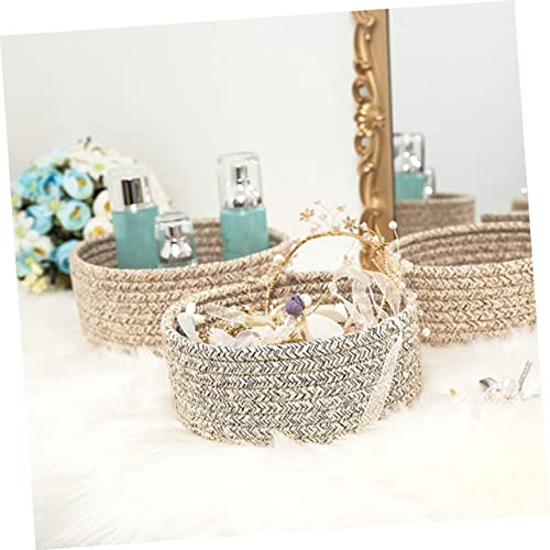 NUSITOU 3pcs Woven Storage Basket Storage Baskets Wicker Storage Bins Kids Storage Bins Woven Storage Organizer Flower Planter Basket Small Woven Baskets Woven Snacks Basket Manual