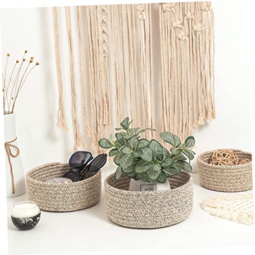 NUSITOU 3pcs Woven Storage Basket Storage Baskets Wicker Storage Bins Kids Storage Bins Woven Storage Organizer Flower Planter Basket Small Woven Baskets Woven Snacks Basket Manual