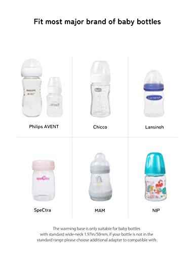 Momssy Portable Bottle Warmer, Baby Milk Warmer for Breastmilk Formula, Travel Bottle Warmer, Smart 4 Temperature Setting with USB Rechargeable Cordless, Auto Shut-Off, Multifunctional Bottle Warmer