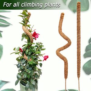 2 Pack 28 Inch Moss Pole, Bendable Moss Pole for Plants Monstera, Moss Poles for Climbing Plants Indoor, Handmade Coco Coir Plant Pole Sticks Support Stakes for Potted Plants