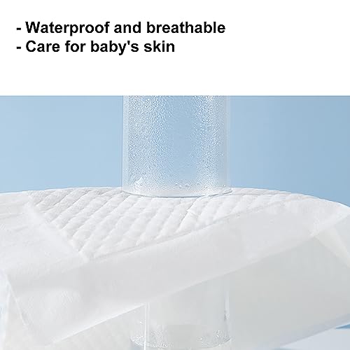 Disposable Changing Pad Liners (100 Pack) Super Soft, Disposable Changing Pads, Ultra Absorbent & Waterproof - Covers Any Surface for Mess Free Baby Diaper Changes (White)