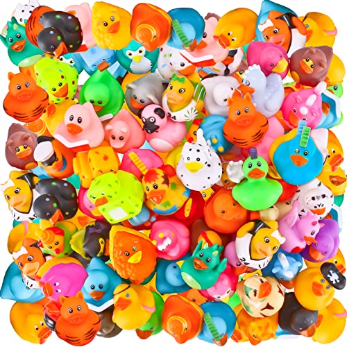 35Pack Rubber Ducks in Bulk Bath Toys for Kids-Assortment Duckies for Jeeps-Floater Ducks Baby Bath Time Showers Accessories, Birthday Gifts Party Favors