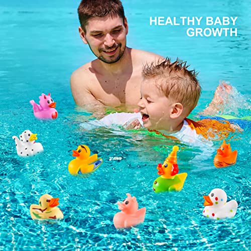 35Pack Rubber Ducks in Bulk Bath Toys for Kids-Assortment Duckies for Jeeps-Floater Ducks Baby Bath Time Showers Accessories, Birthday Gifts Party Favors