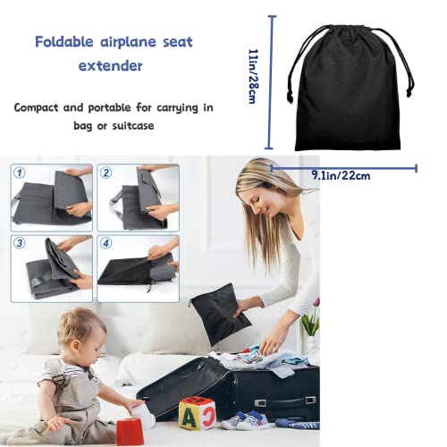 Children's Airplane seat Extender, Essential for Children's Airplanes, Children's Airplane Bed, Business Car Child Resting Foot Mats, Children's Waterproof Airplane seat Extender, Gray (Grey)