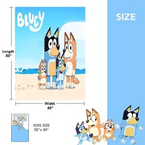 ORGANISET | 50"x 40" | Blanket for kids, Toddler Blankets for Boys and Girls, Kids Blankets Cartoon, Bluey Toddler Bedding, Bluey blanket, Boy Blankets, Throw Blanket Flannel for Bed Couch living Room