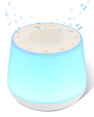 E EVEBYRA Baby White Noise Machine,32 Soothing Sounds with Night Light,Volume Control,4 Timer Portable and Rechargeable Sound Machine, Perfect for Infants,Toddlers, Kids, Adults, Home, Office, Travel