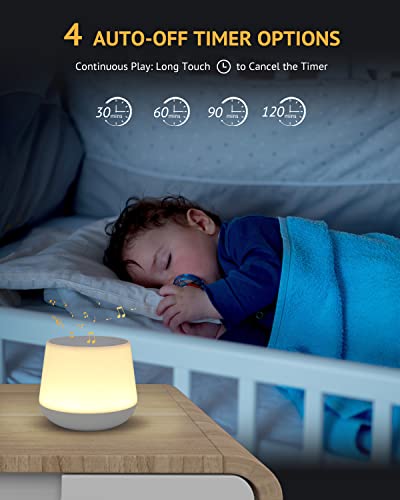 E EVEBYRA Baby White Noise Machine,32 Soothing Sounds with Night Light,Volume Control,4 Timer Portable and Rechargeable Sound Machine, Perfect for Infants,Toddlers, Kids, Adults, Home, Office, Travel