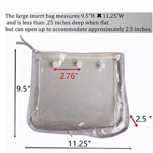 Uchyius Accessories for Beach Bag, Clear PVC Insert Bag for Bogg Bag Organizer Insert Pouch Zipper Insert Bag for Simple South Bag