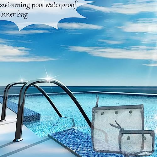 FARRJO Clear Waterproof Insert Pouch for Bogg Bag Travel Organizer Storage for Bogg Bag Hanging Bag for Bogg Bag (1PC（Set of 2）)