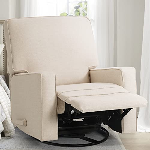 ASHOMELI Swivel Glider and Recliner Chair,Swivel 360°,Water Repellent & Stain Resistant (Off-White)