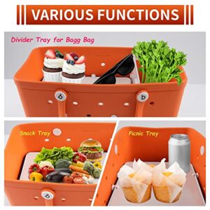 Ioyaauy Bogg Bag Divider Tray, Compatible with Large X Bagg Bag 19x15x9.5inch, Divider Tray for Bogg Bag Accessories Help with Organizing Bogg Bag and Divide Space (White-2PCS)