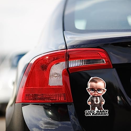 LOL Collection 3D Baby on Board Sticker for Cars - New Generation - "Chic Baby on Board" - Large 7 Inches Safety Sign