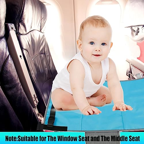 Toddler Airplane Travel Bed Portable, Airplane Footrest for Kids, Airplane Footrest Seat Extender for Kids, Baby Travel Essentials for Flying, Travel Foot Rest for Airplane Flights (Blue)