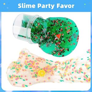 Crystal Slime Kit, 5 Pack Crunchy Clear Glitter Slime Party Favor Gifts, Stress Relief Toy for Girls and Boys, Soft Non-Stick Putty Slime for Kids, DIY Birthday Crystal Glue Boba Glimmer Slime