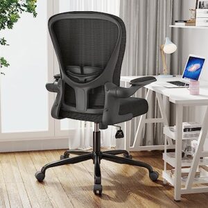 ffijj office chair,ergonomic office chair,breathable mesh desk chair, lumbar support computer chair with flip-up armrests, executive rolling swivel task chair,home office desk chair (black)