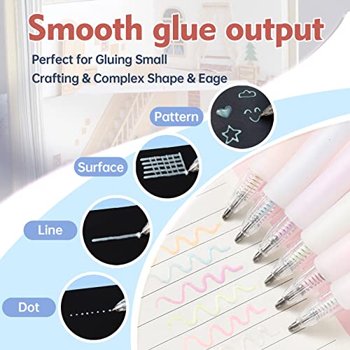 Vamoseehi Ballpoint Glue Pen, Quick Dry Fine Tip Glue Pen, Apply Glue Like Writing, Easy and Precise Control Glue Pen for Crafting, Scrapbooking, Card Making, Foil Calligraphy, Kids Craft Supplies