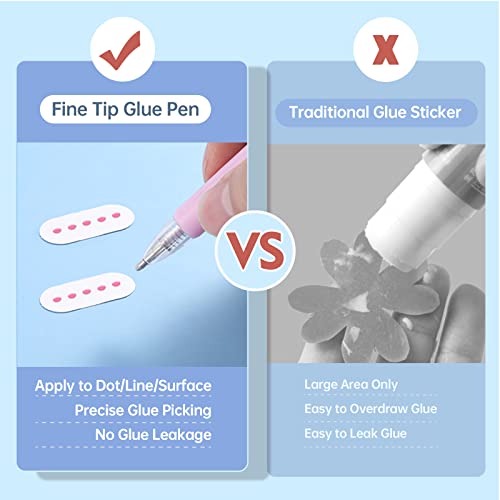 Vamoseehi Ballpoint Glue Pen, Quick Dry Fine Tip Glue Pen, Apply Glue Like Writing, Easy and Precise Control Glue Pen for Crafting, Scrapbooking, Card Making, Foil Calligraphy, Kids Craft Supplies