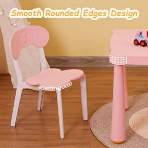 Domi Kids Table and Chair Set, 3 Pieces Enlarged Plastic Toddler Desk and Chairs for Arts & Crafts, Snack Time, Reading, Home, Daycare, Playroom, Kindergarten, Preschool, Girls Children's Day Gift