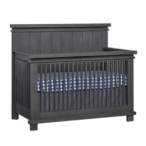 soho baby 43011210 hampton premium 4-in-1 convertible crib, flat-top headboard, wire brush canyon gray finish, greenguard gold certified,