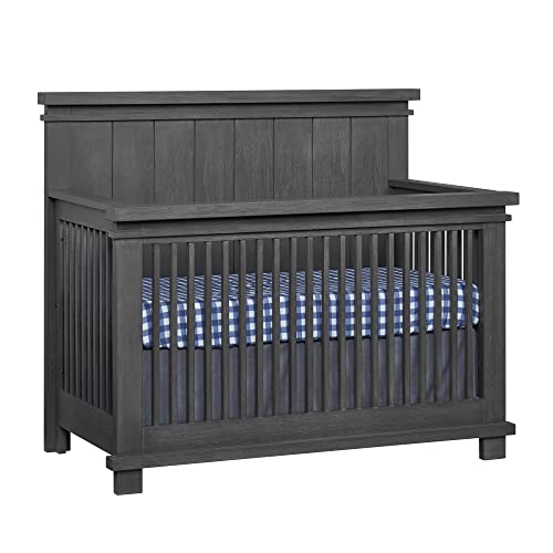 Soho Baby 43011210 Hampton Premium 4-in-1 Convertible Crib, Flat-Top Headboard, Wire Brush Canyon Gray Finish, GreenGuard Gold Certified,