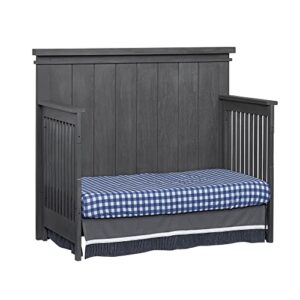 Soho Baby 43011210 Hampton Premium 4-in-1 Convertible Crib, Flat-Top Headboard, Wire Brush Canyon Gray Finish, GreenGuard Gold Certified,