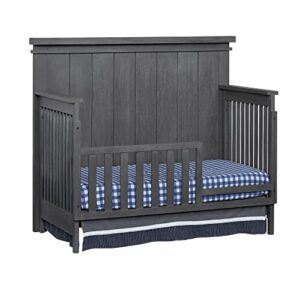 Soho Baby 43011210 Hampton Premium 4-in-1 Convertible Crib, Flat-Top Headboard, Wire Brush Canyon Gray Finish, GreenGuard Gold Certified,