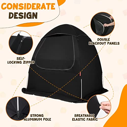 Blackout Tent for Pack N Play, YAVIL Portable Travel Crib Blackout Canopy Cover to Block Out 97% Light for Baby Sleeping or Playing