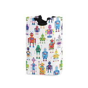 laundry hamper basket cute robots collapsible nursery storage bin waterproof clothing baskets for home bedroom bathroom washing room