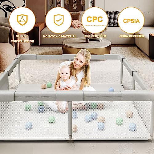 Baby Playpen 47x47 inch Small Playpen for Babies and Toddlers Active or Nap Area