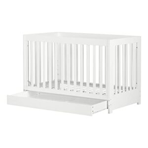 south shore, yodi crib with drawer, pure white