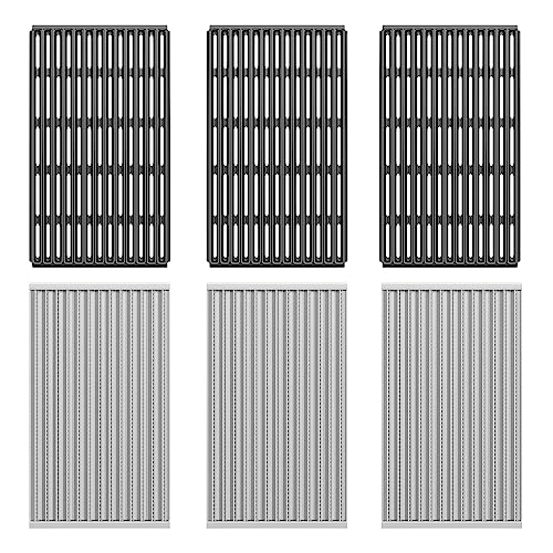 BBQ-PLUS Porcelain-Enamel Cooking Grid Grate and Emitter Plates Replacement Parts for Charbroil Commercial TRU-Infrared Grills 463242715 463242716 463276016 466242715 466242815, Lowes 606682 639322