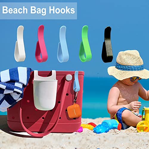 Aovaely 4 Pack Beach Bag Charms Hooks, Beach Bag Accessories Inserts for Hanging Key Cup Holder Tote Bag Accessories for Beach Camping