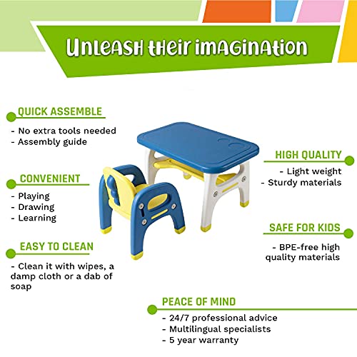 TinyGeeks Kids Table and Chairs Set Safe for Children Activity Table for Kids and Avec Maman Baby Cuisine 4-in-1 Baby Food Processor Baby Food Bundle