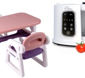 TinyGeeks Kids Table and Chairs Set Safe for Children Activity Table for Kids and Avec Maman Baby Cuisine 4-in-1 Baby Food Processor Baby Food Bundle