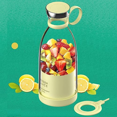 Personal Portable USB Rechargeable Electric Mini Fresh Juice, Blender, Smoothie Maker (Yellow)