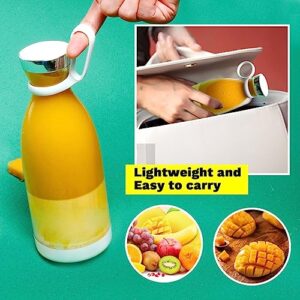 Personal Portable USB Rechargeable Electric Mini Fresh Juice, Blender, Smoothie Maker (Yellow)