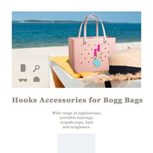 Hooks Accessories for Bogg Bags,4Pcs Insert Holder Charm Accessory Organize Valuables on Bag,Bogg Bags Decordation (Pink)