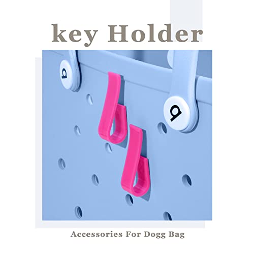 Hooks Accessories for Bogg Bags,4Pcs Insert Holder Charm Accessory Organize Valuables on Bag,Bogg Bags Decordation (Pink)