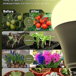 UNILAMPRO Grow Light Bulbs, A19 Grow Light Bulb, Full Spectrum Light Bulb, Plant Light Bulbs E26 Base, 9W Plant Grow Light Bulbs 100W Equivalent, Grow Light for Indoor Plants, Seeds, Flowers, 3 Pack