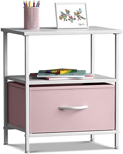 Sorbus Kids Dresser with 8 Drawers and 1 Drawer Nightstand Bundle - Matching Furniture Set - Storage Unit Organizer Chests for Clothing - Bedroom, Kids Rooms, Nursery, & Closet (Pink)